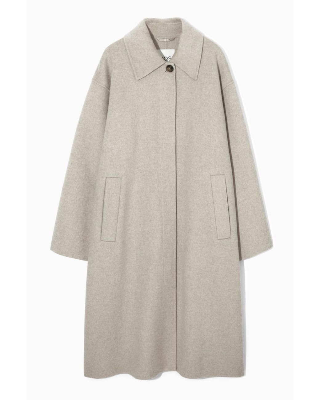 COS Collared Double-faced Wool Coat in Gray | Lyst