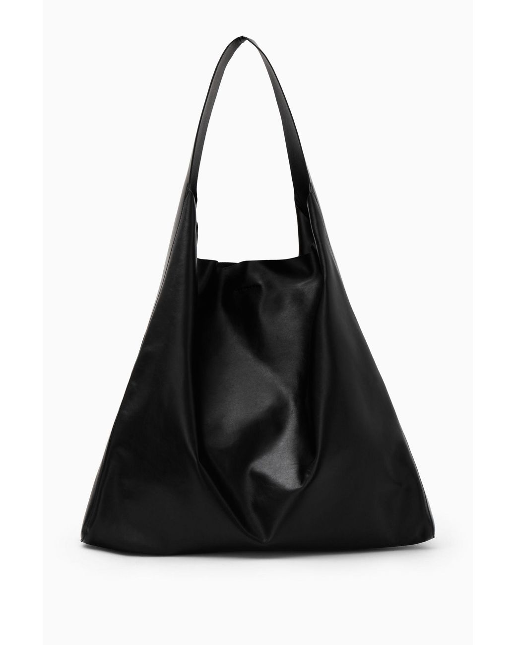 COS Oversized Slouchy Tote - Leather in Black | Lyst UK