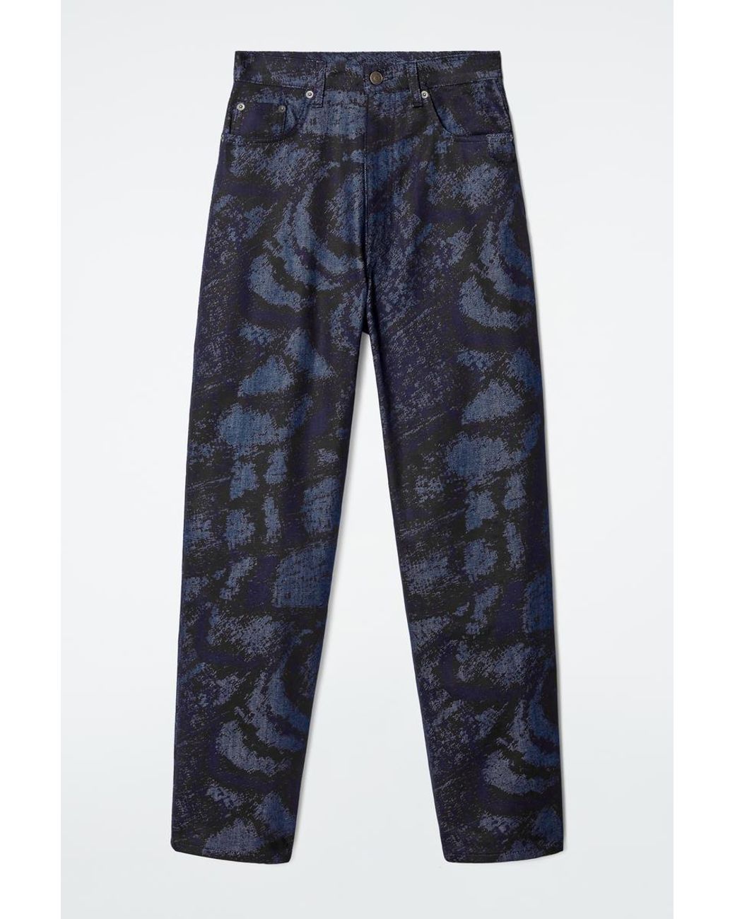 COS Bay Jacquard Barrel-Leg Jeans in Blue | Lyst
