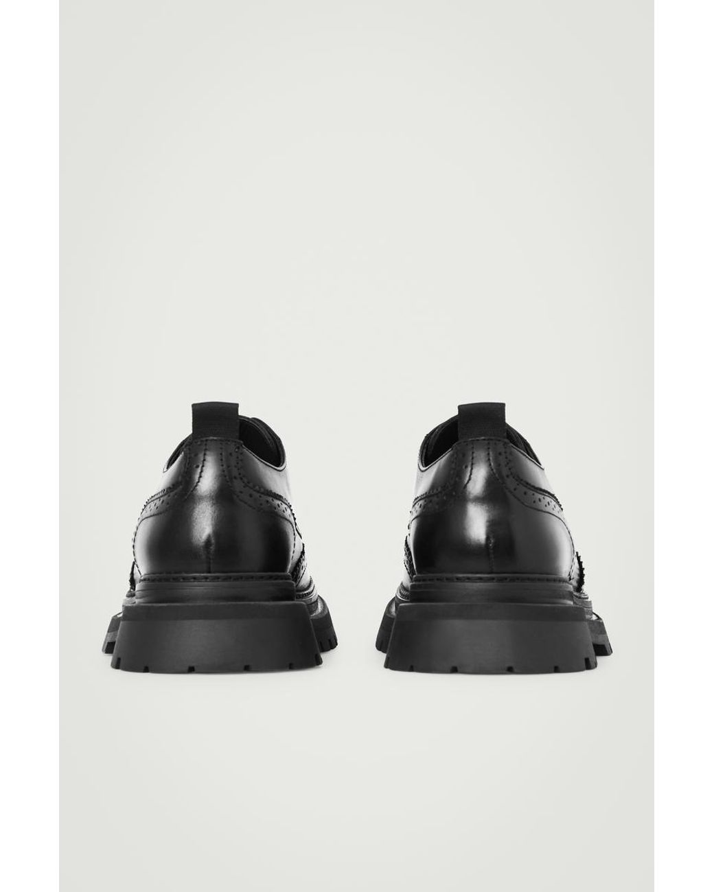 COS Chunky Leather Derby Brogues in Black for Men | Lyst