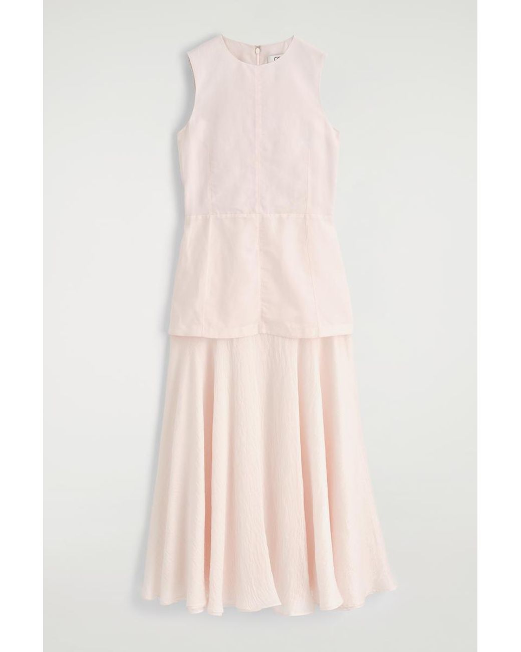 COS Layered Peplum Midi Dress in Pink | Lyst