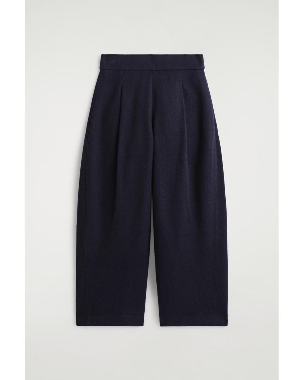 COS Boiled-Wool Barrel-Leg Pants in Blue | Lyst