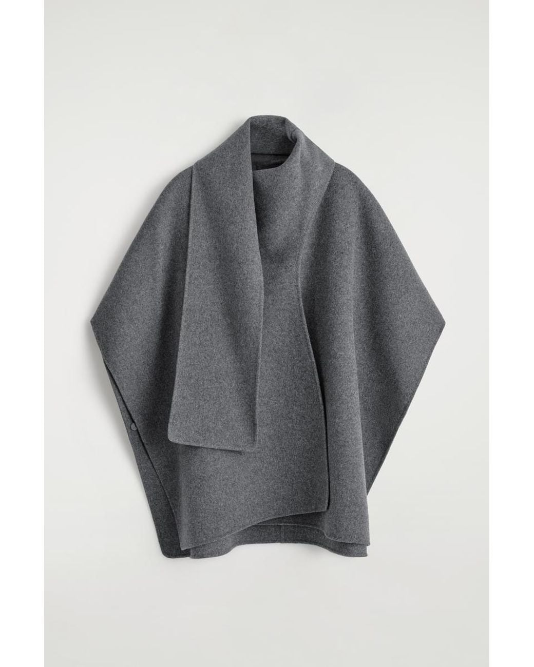 COS Double-Faced Merino Wool Scarf Cape in Gray | Lyst