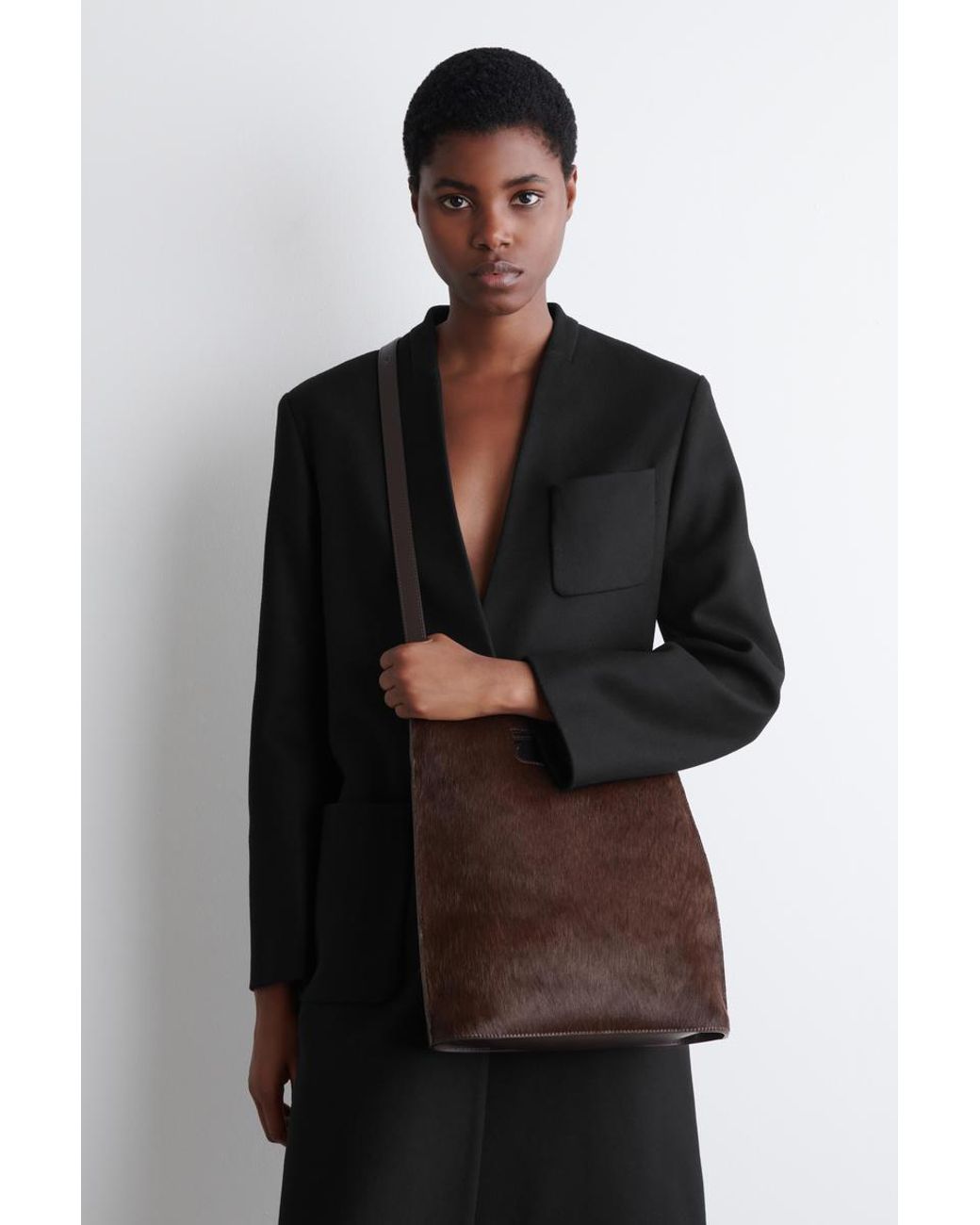 Sac Folio COS en coloris Marron | Lyst