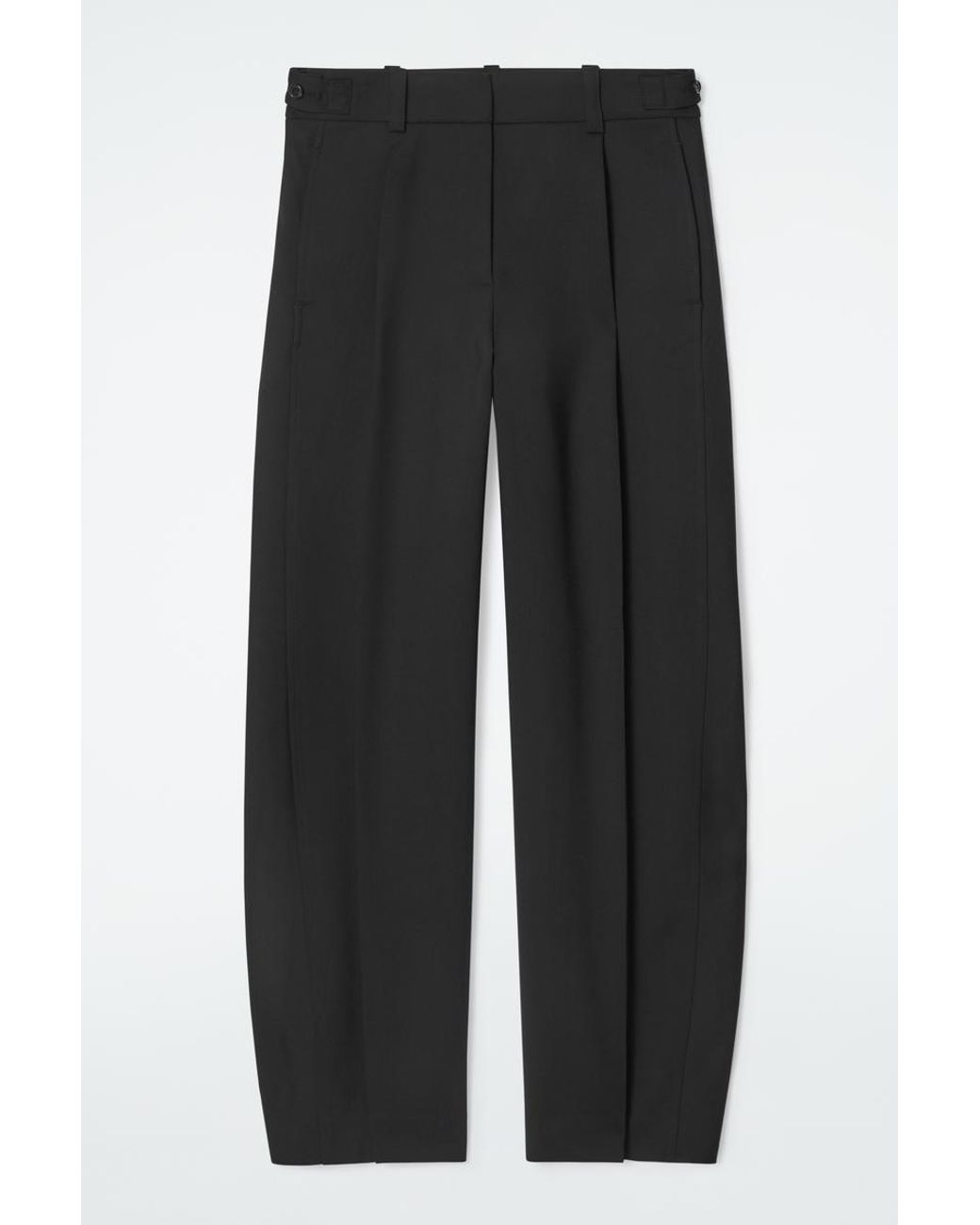 COS Wool-blend Barrel-leg Trousers in Black | Lyst
