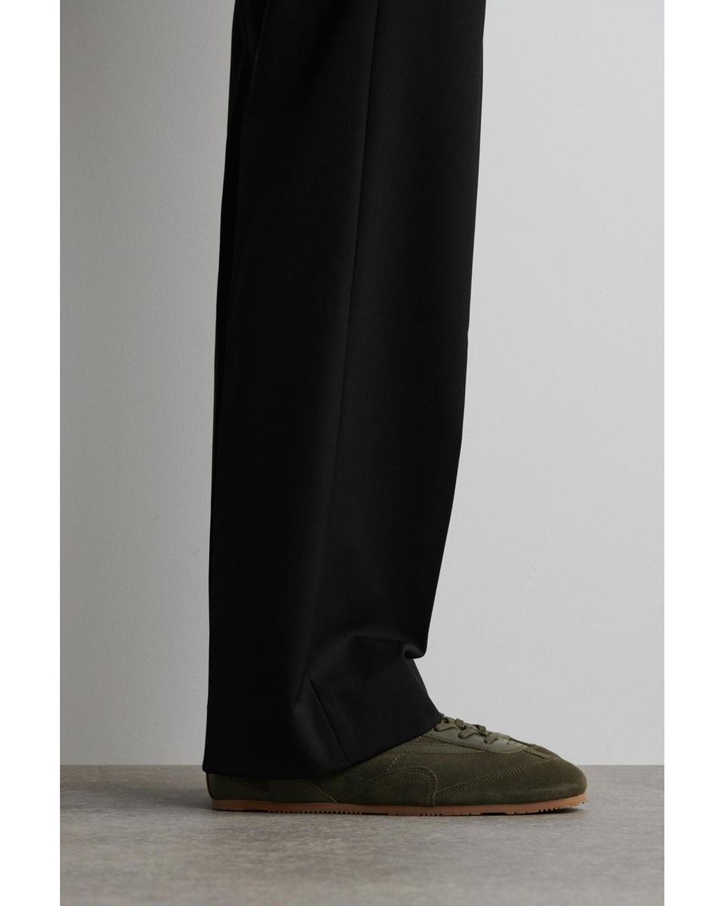 COS Minimal Leather Trainers in Green | Lyst