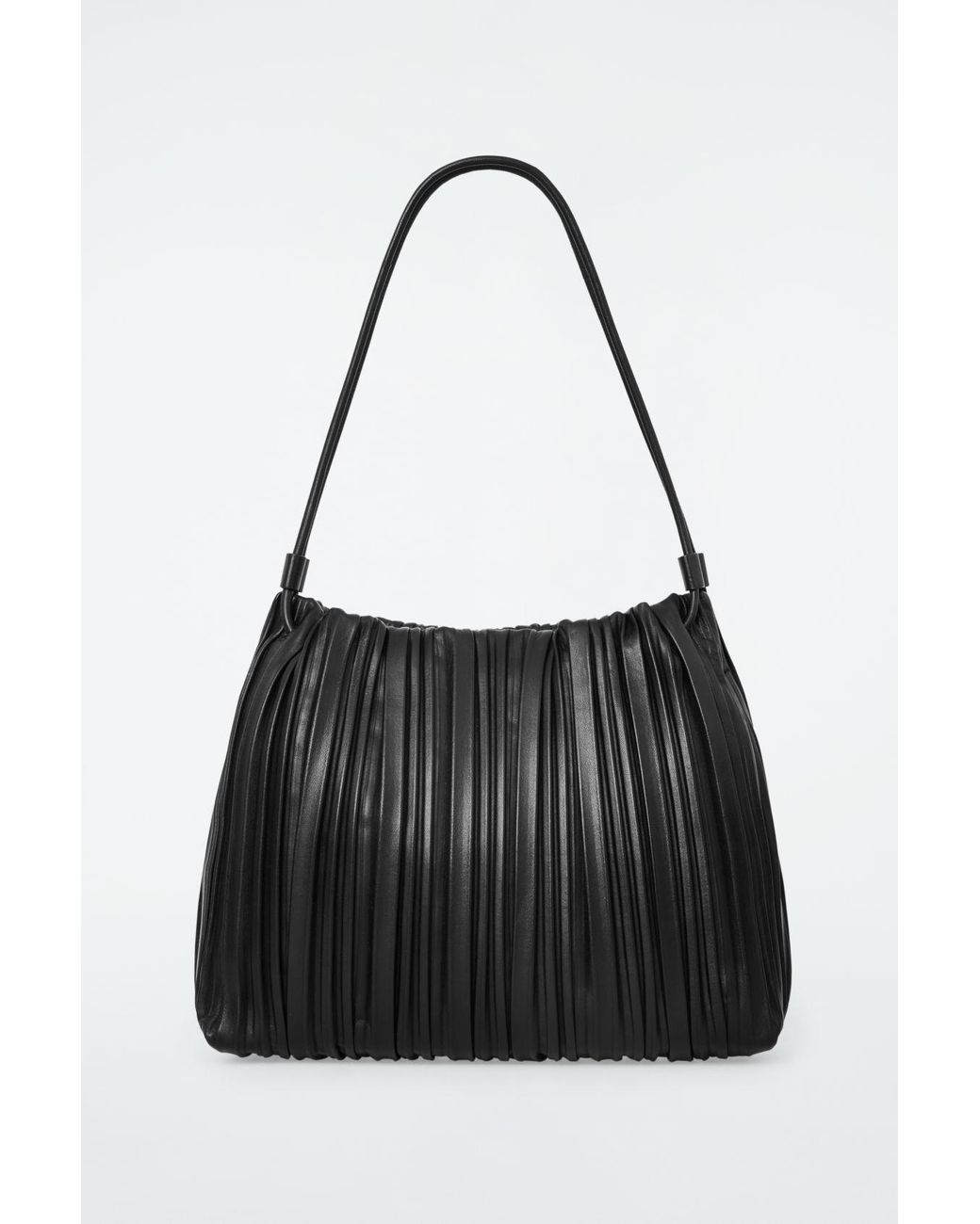 COS Scallop Tote - Leather in Black | Lyst