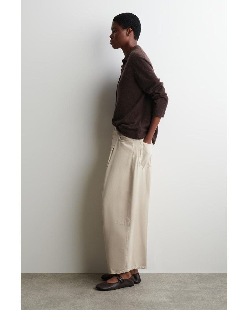 COS Twine Barrel-Leg Jeans in Natural | Lyst UK