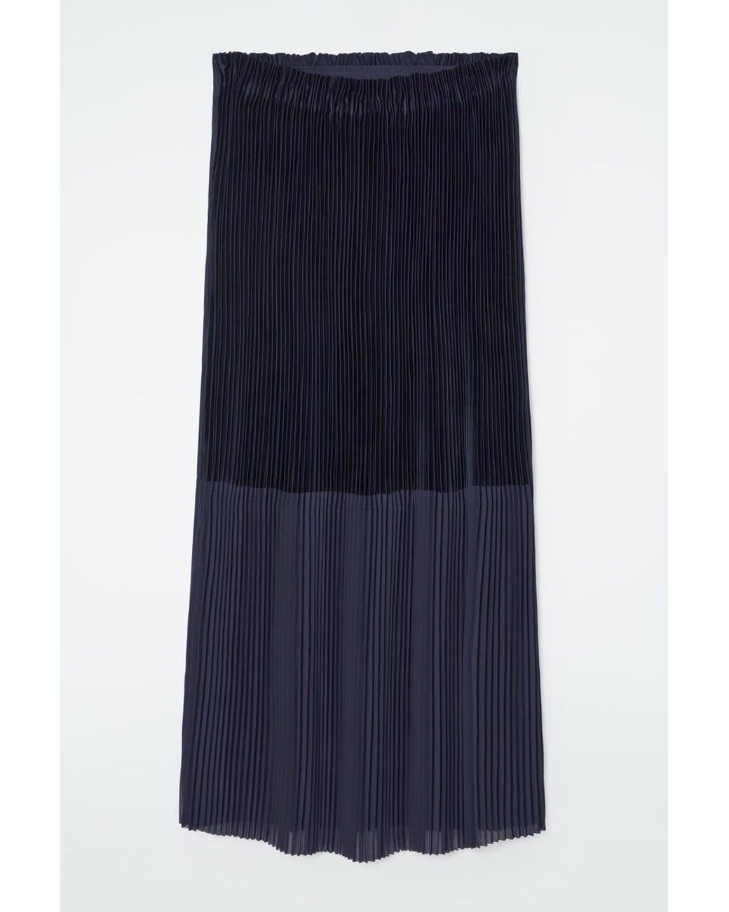 COS Panelled Pleated Column Maxi Skirt in Blue | Lyst