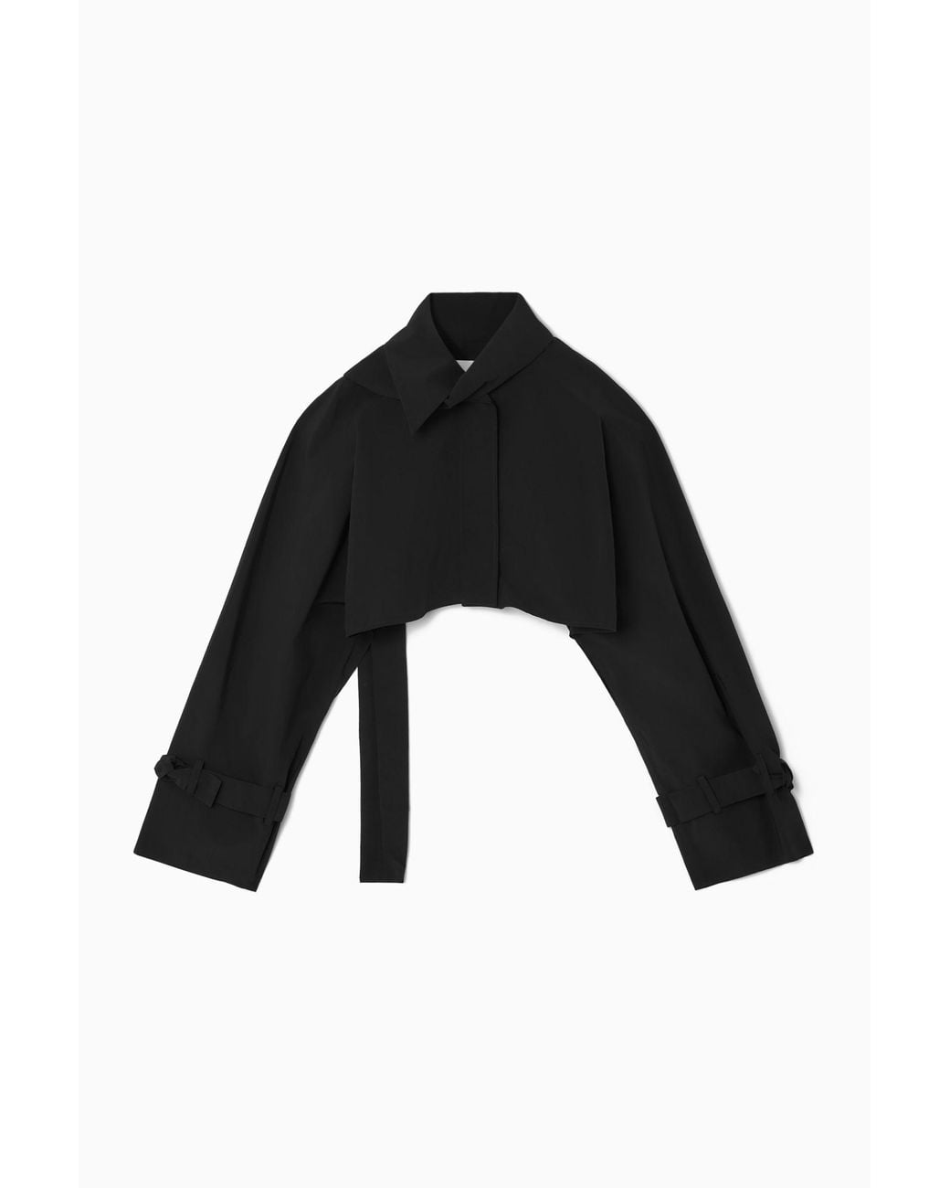 COS Scarf-detail Cropped Hybrid in Black | Lyst UK