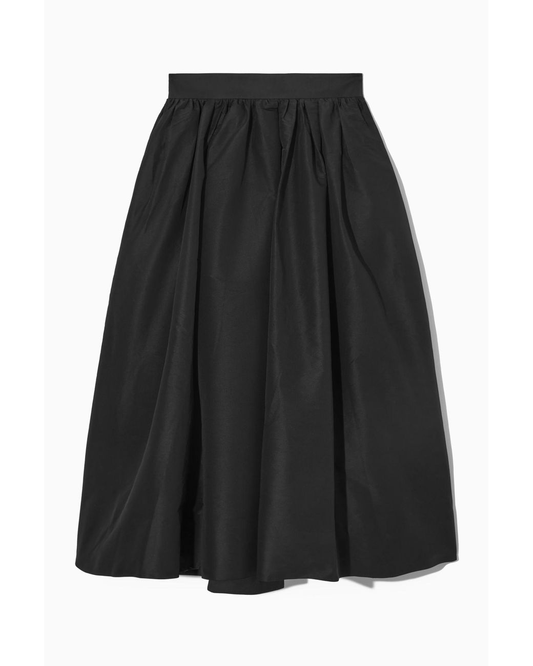 COS Voluminous Taffeta Midi Skirt in Black | Lyst UK