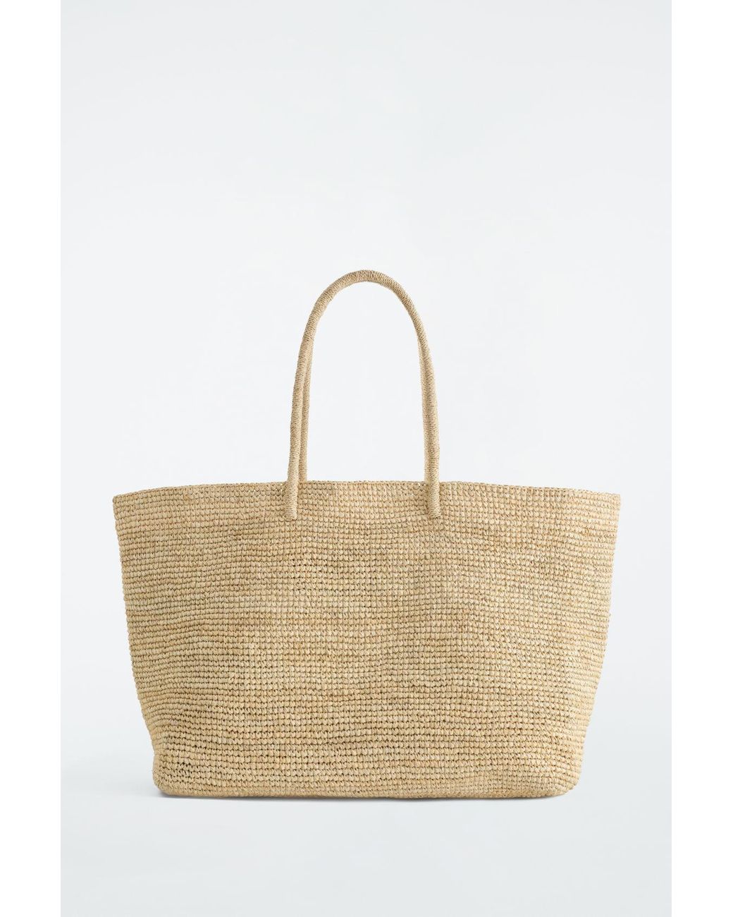 COS Oversized Hand-Woven Tote Bag in Natural | Lyst