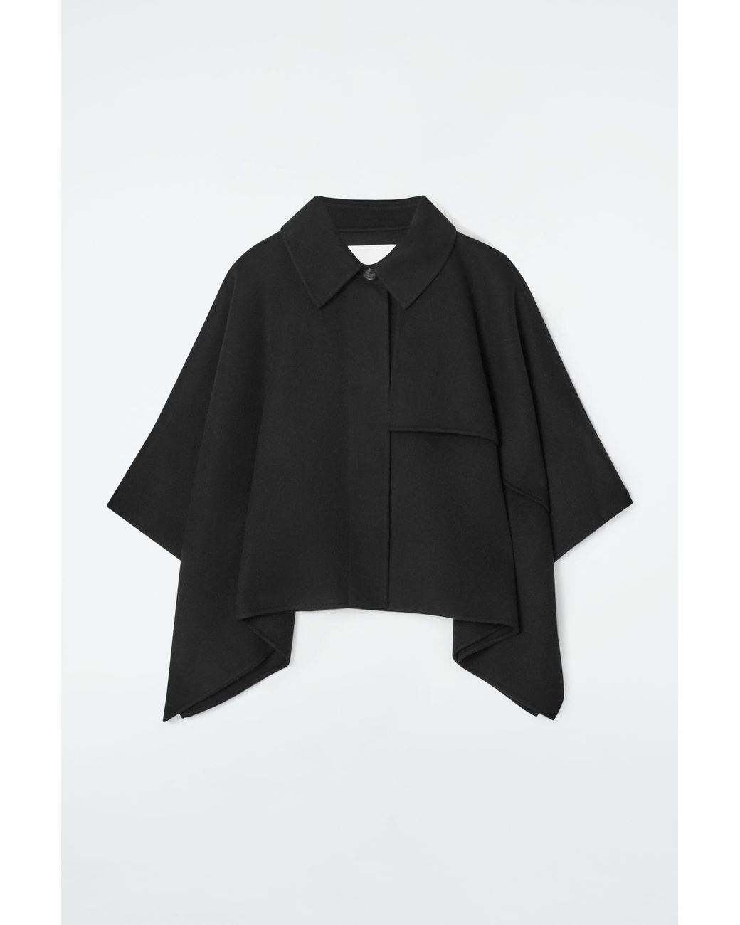 COS Cropped Double-faced Cape in Black | Lyst