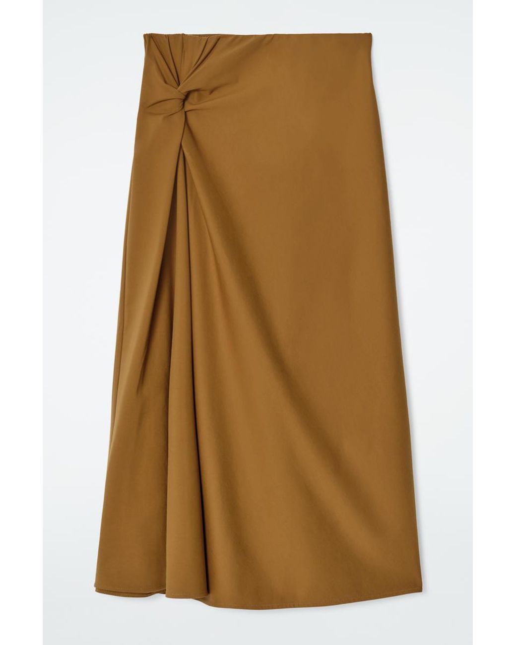 COS Twist-Detail Midi Skirt in Natural | Lyst