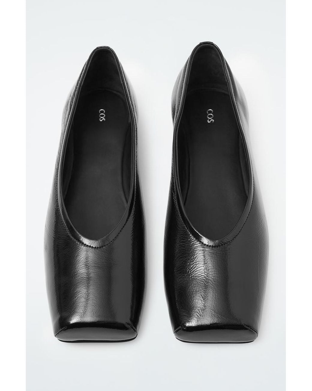 COS Square-Toe Ballet Flats in Black | Lyst