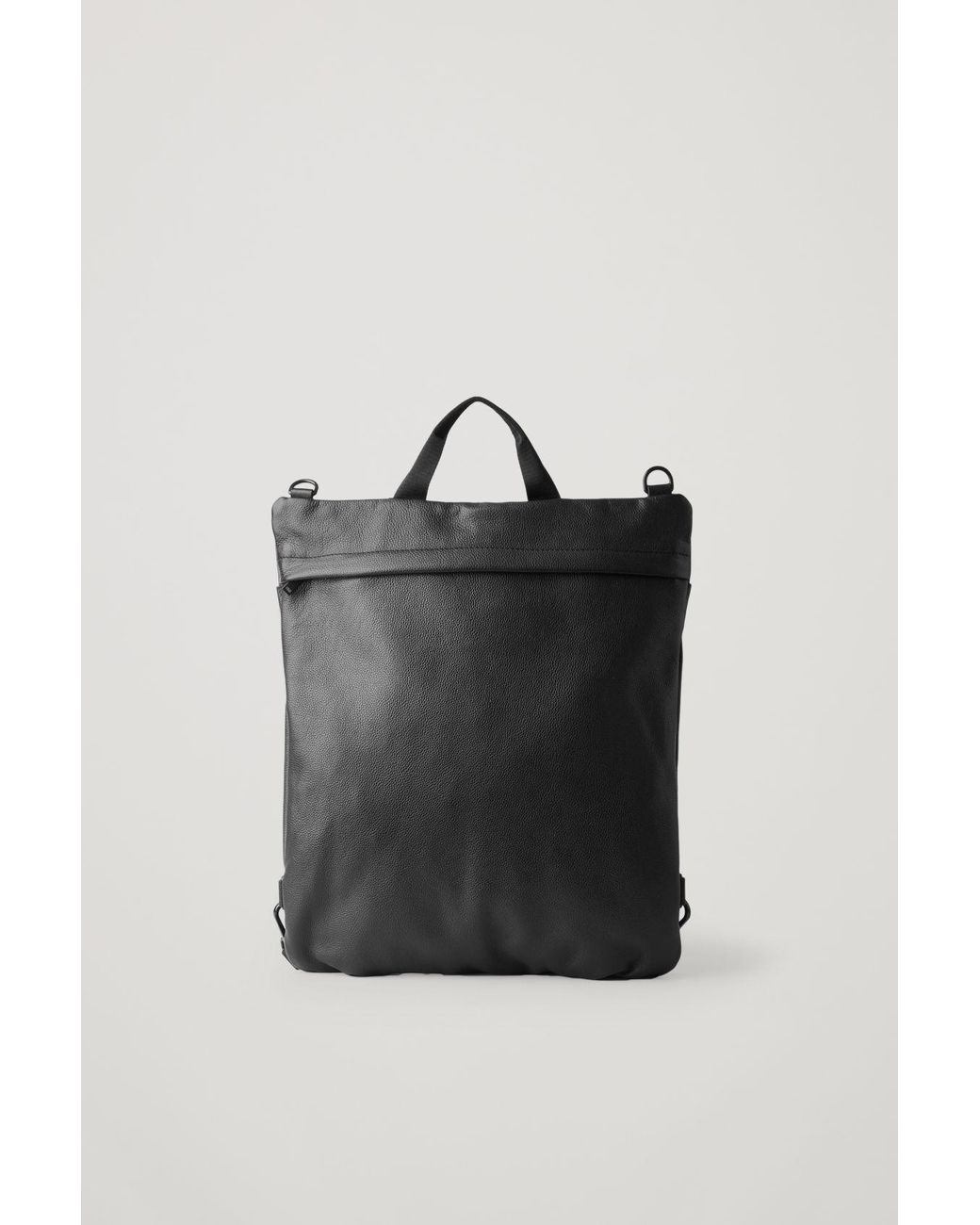 COS Grained Leather Backpack in Black for Men | Lyst