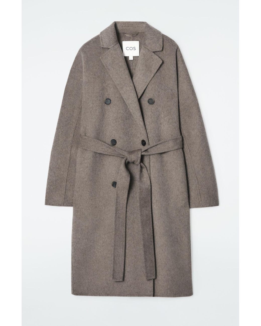 COS Oversized Double-breasted Wool Coat in Brown | Lyst