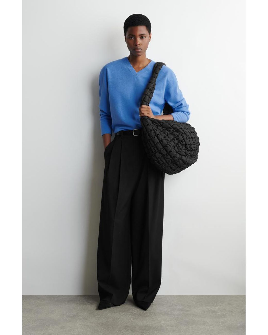 COS Quilted Oversized Crossbody Bag - Leather in Black | Lyst