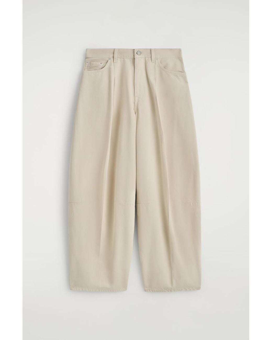 COS Twine Barrel-Leg Jeans in Natural | Lyst UK