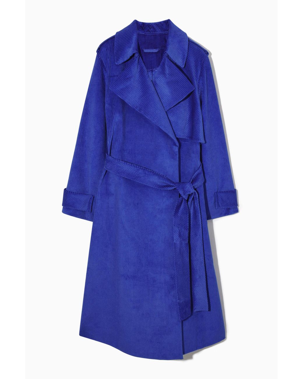 COS Relaxed-fit Corduroy Trench Coat in Blue | Lyst UK
