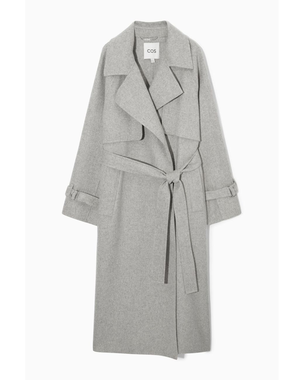 COS Double-faced Wool Trench Coat in Grey | Lyst UK