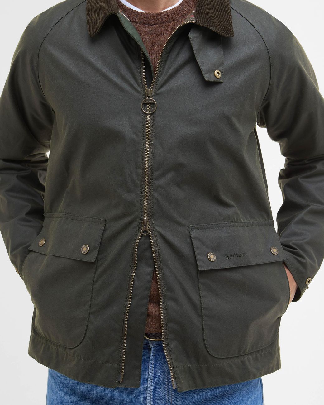 Barbour Short Bedale Wax Jacket in Grey for Men | Lyst UK