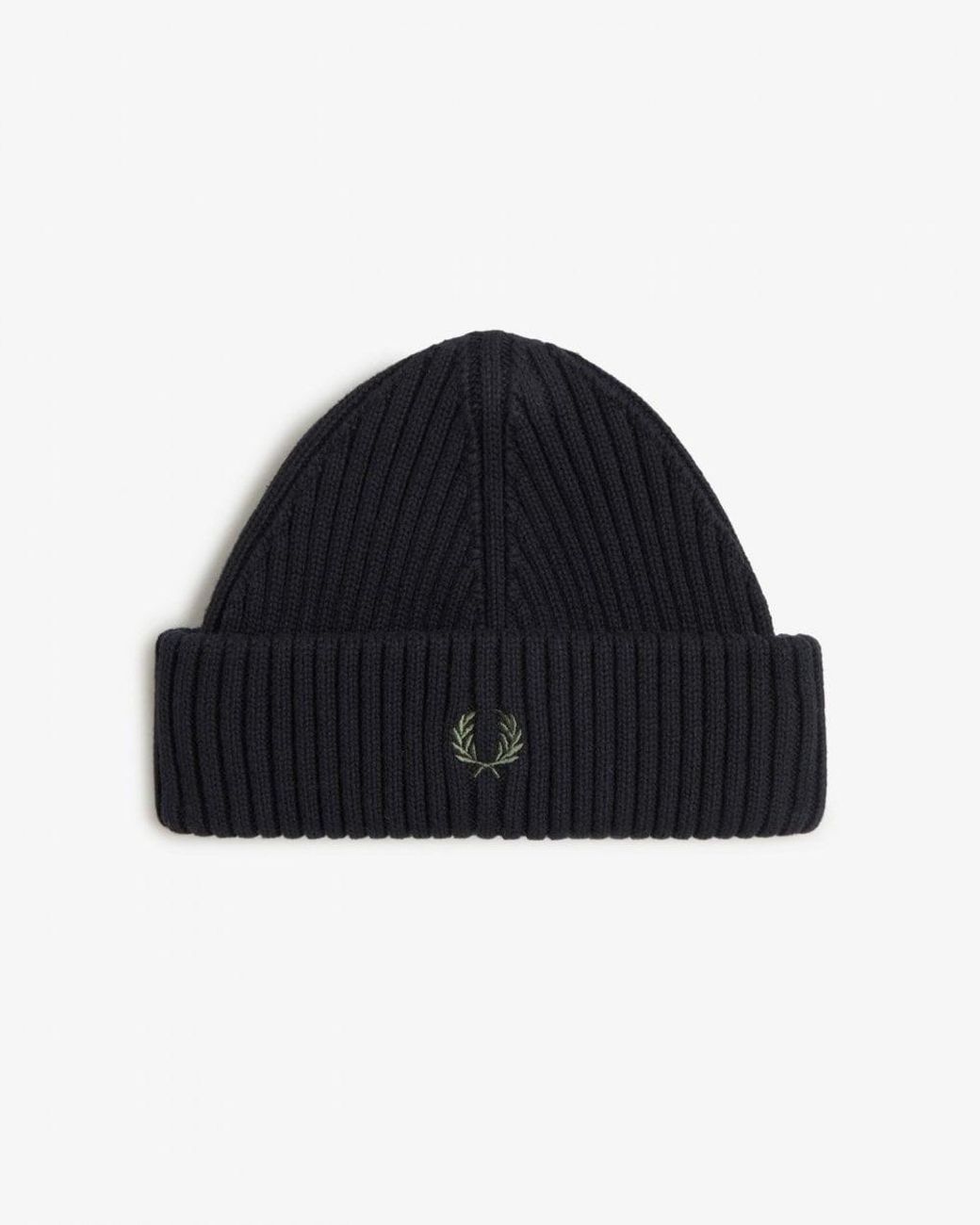 Fred Perry Cotton Rib Beanie 102 in Blue for Men | Lyst