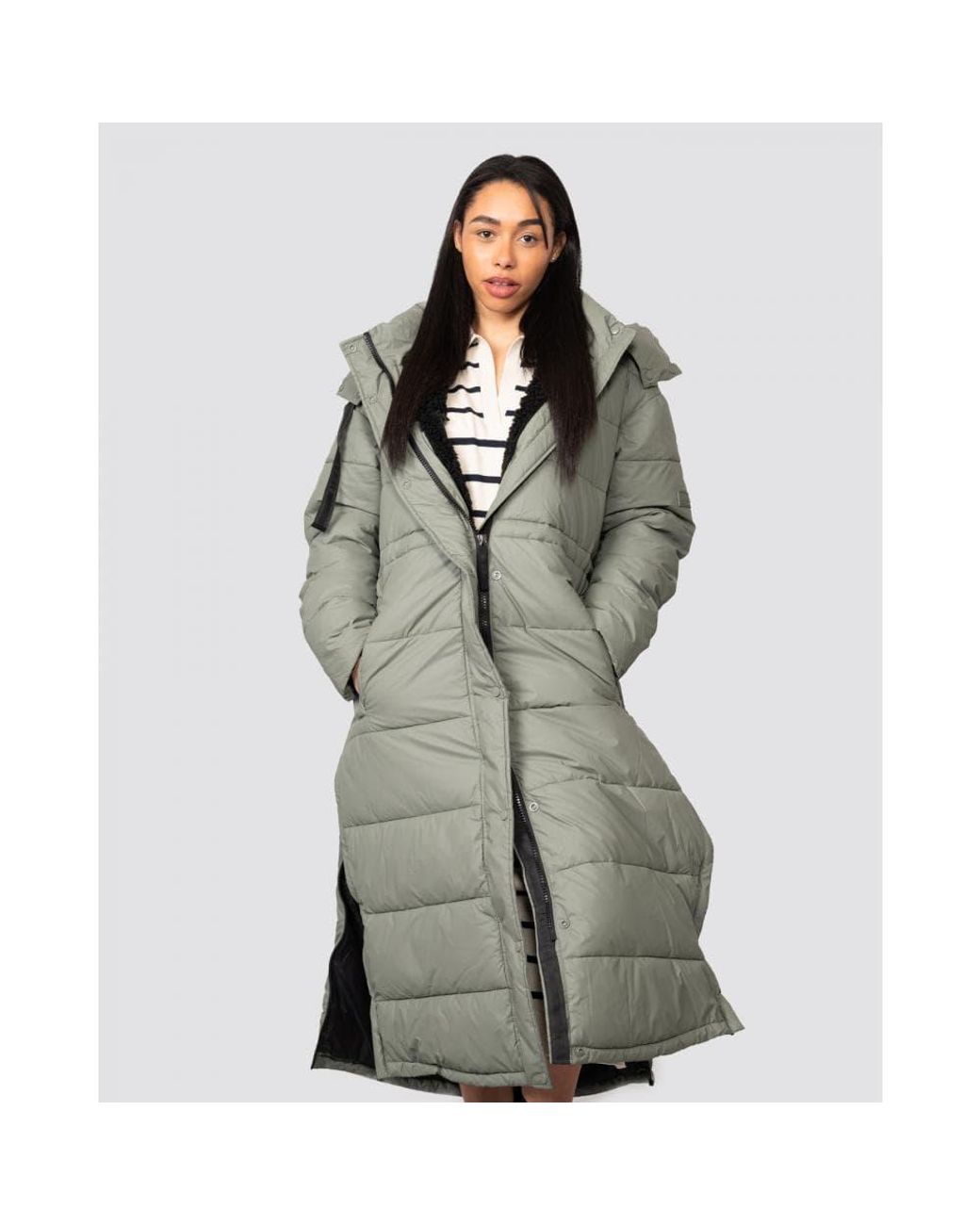 HUNTER Intrepid Long Puffer in Green | Lyst UK