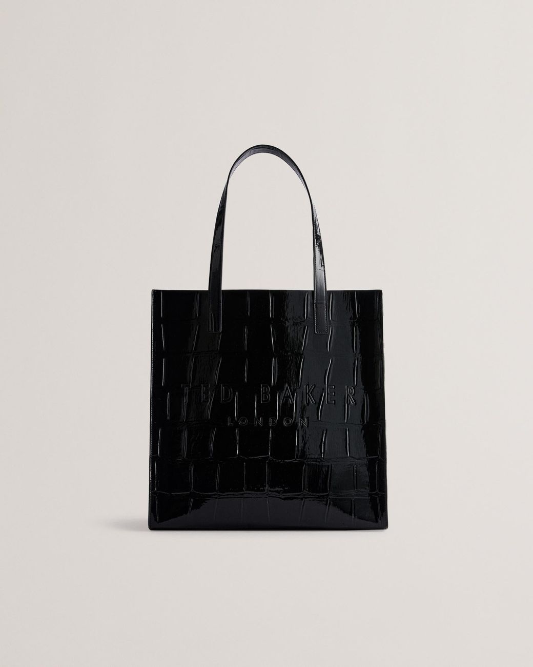 Ted Baker Croccon Imitation Croc Large Icon Bag in Black | Lyst