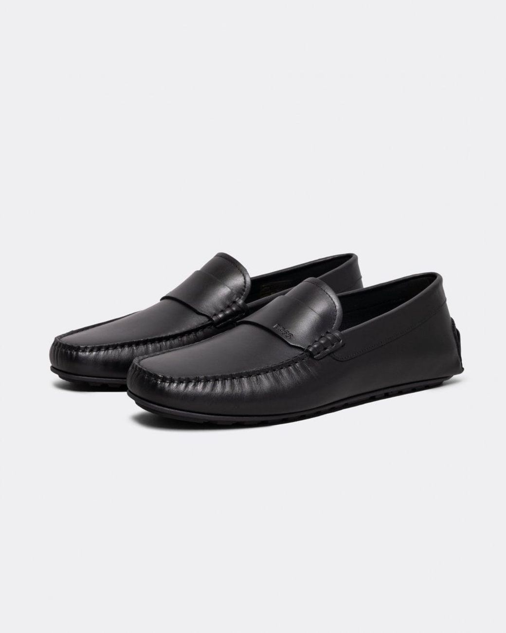 BOSS Noel Nappa-leather Driving Moccasins With Embossed Logo in Black ...