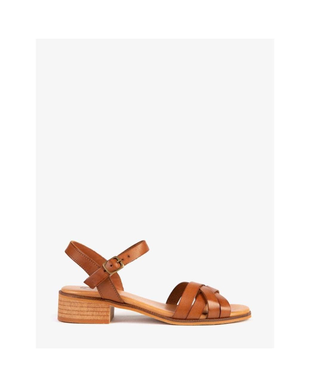 Penelope Chilvers Heeled Shepherdess Leather Sandal in Brown | Lyst UK