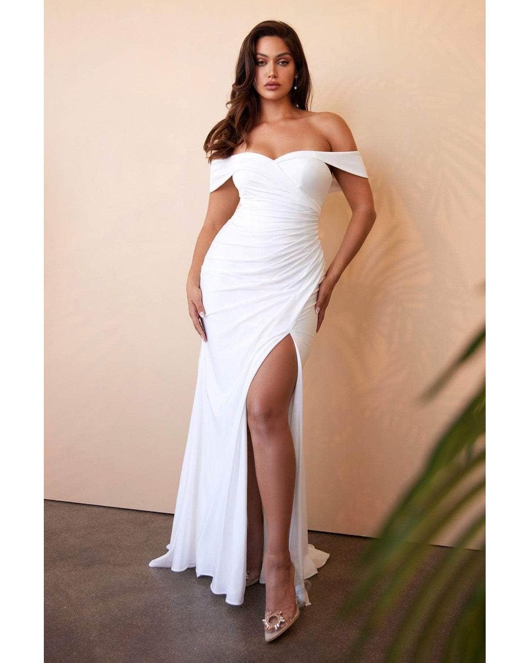 Diva White Double Split Dress