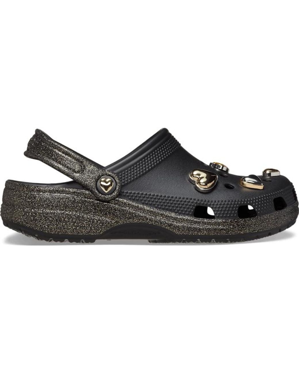Crocs™ Classic Glitter Heart Clog in Black | Lyst