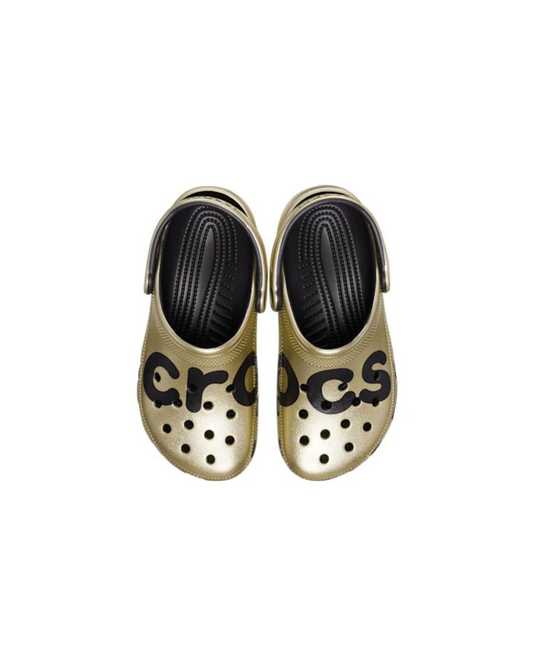 Crocs™ Classic Metallic Logo Clog; Metallic in Black | Lyst