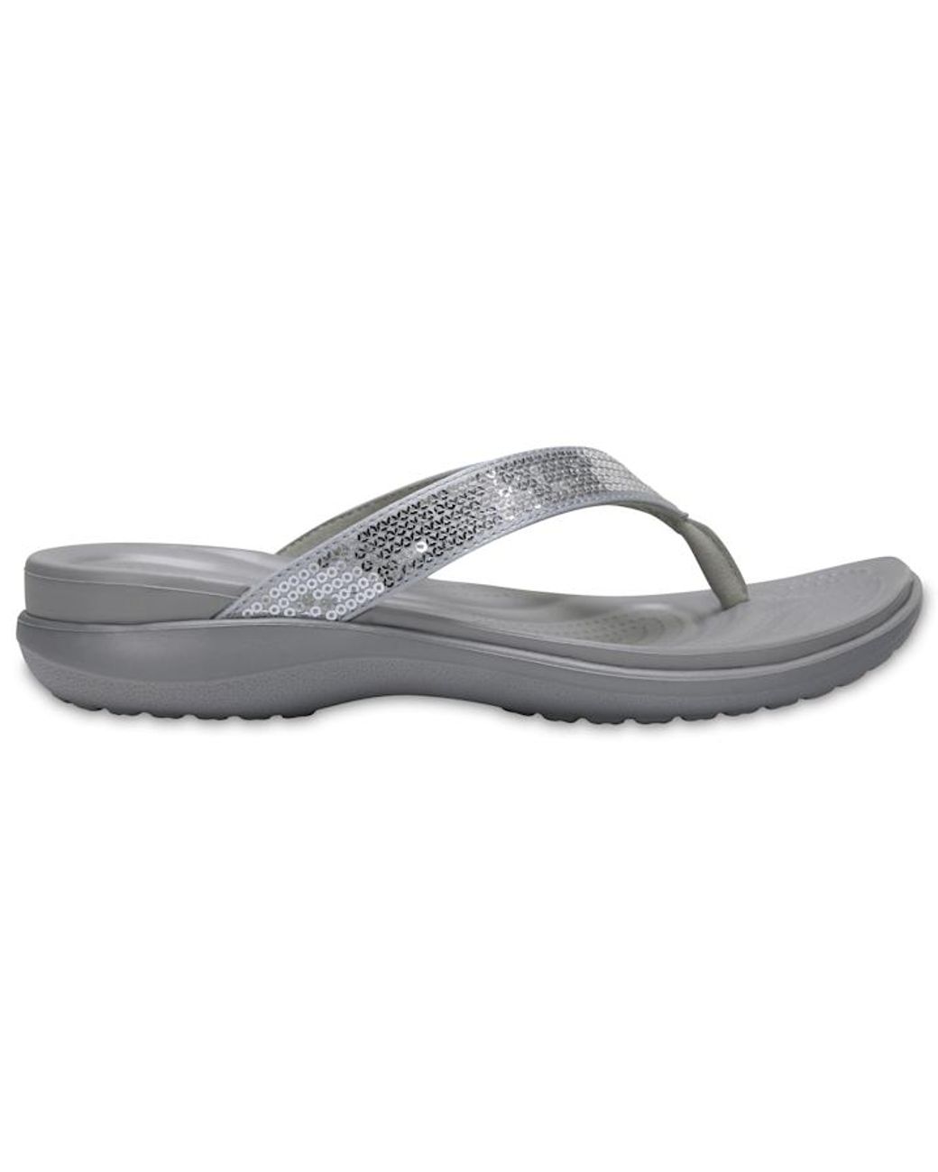 Crocs™ Capri V Sequin W Flip Flop, Silver, 5 M Us in Metallic | Lyst