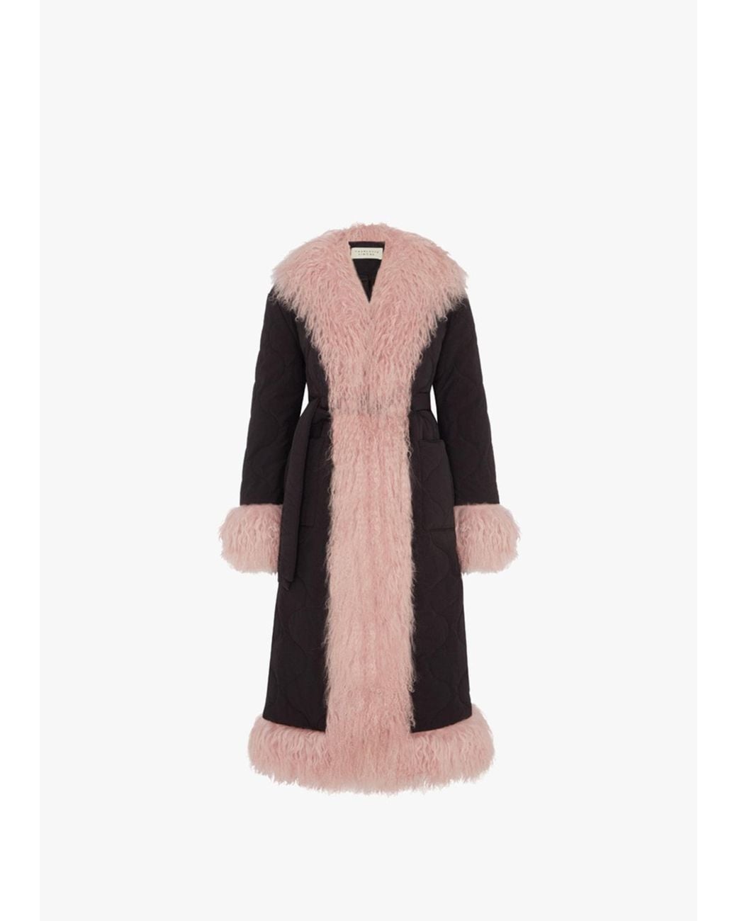 Charlotte Simone Big Puff Black Nylon Shearling Trim Jacket | Lyst