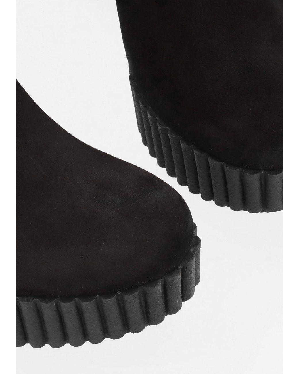 Alpe Ablush Black Suede Platform High Heel Ankle Boots | Lyst