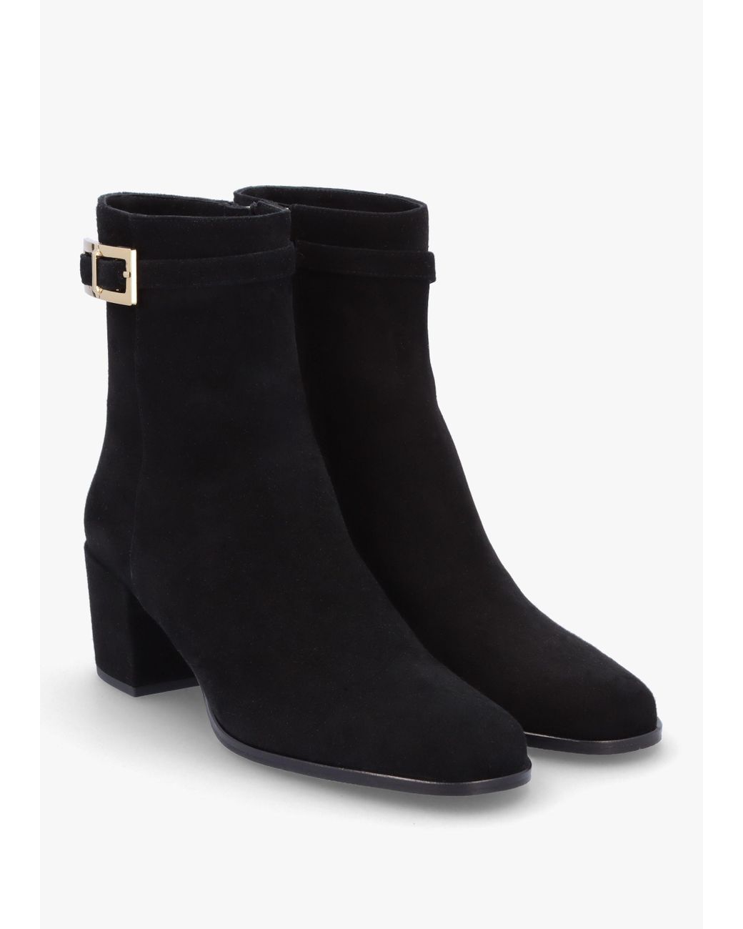 Daniel Pearl Black Suede Block Heel Ankle Boots | Lyst