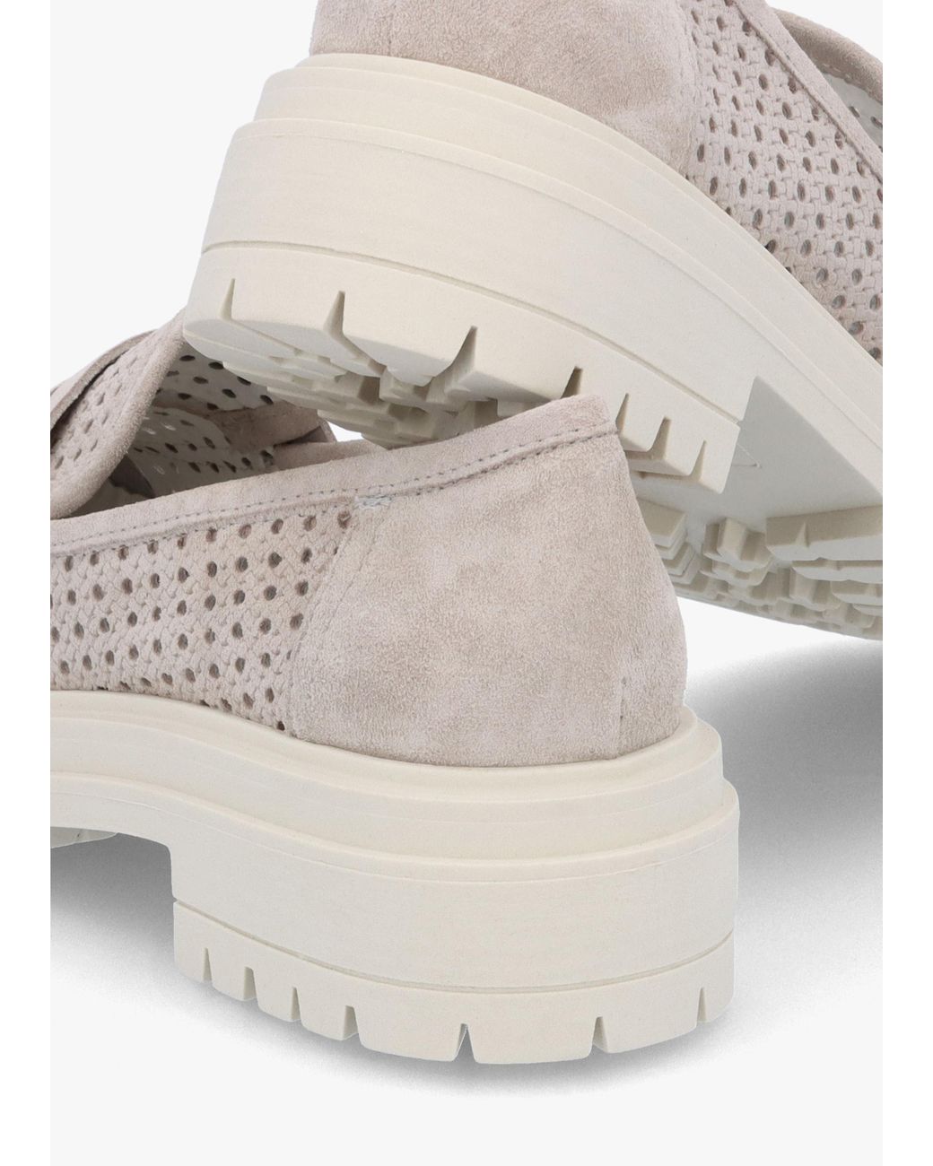 Daniel Nattie Grey Suede Perforated Chunky Loafers in White | Lyst
