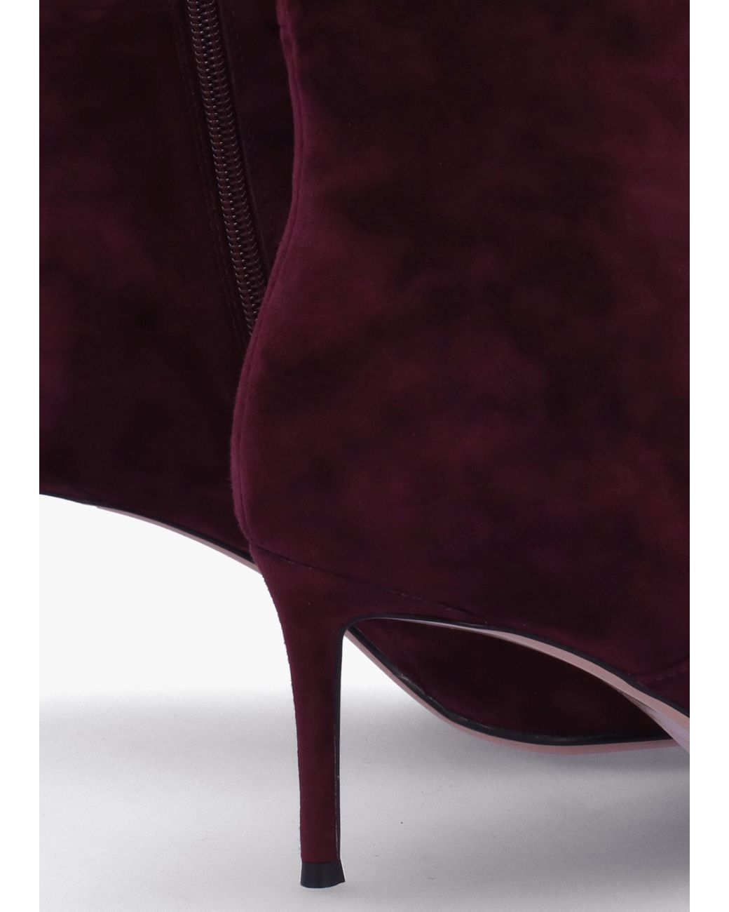 Daniel Saffia Burgundy Suede Slim Heel Knee Boots in Red | Lyst