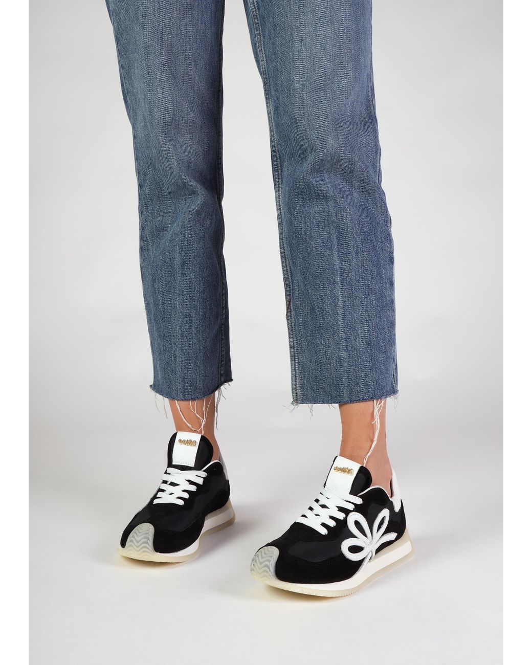 Daniel Movie Black & White Suede Runner Trainers | Lyst