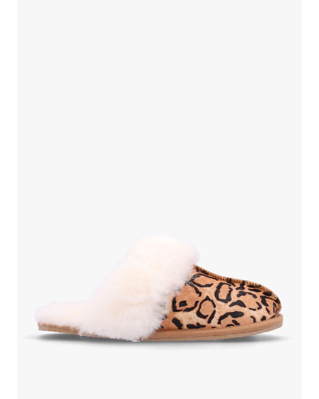 Daniel Soleo Leopard Calf Hair Sheepskin Twinface Slippers in White | Lyst