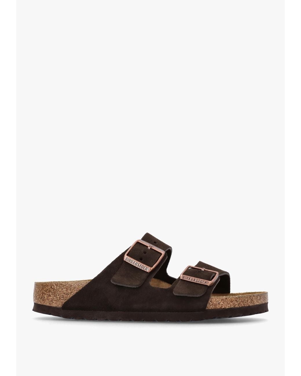 Birkenstock Arizona Mocca Suede Two Bar Mules in White | Lyst
