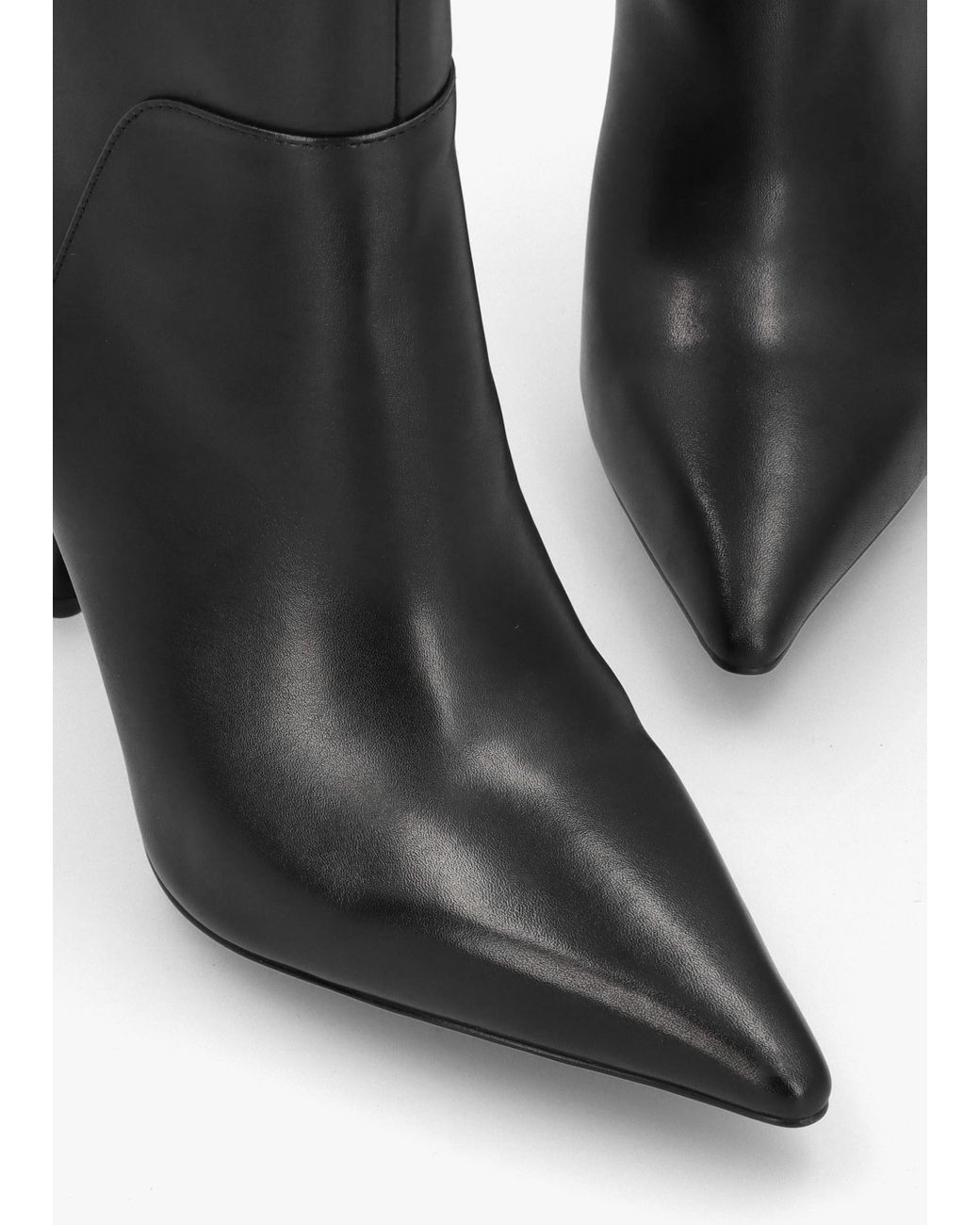 Daniel Elodie Black Leather Sculpted Heel Knee Boots | Lyst UK