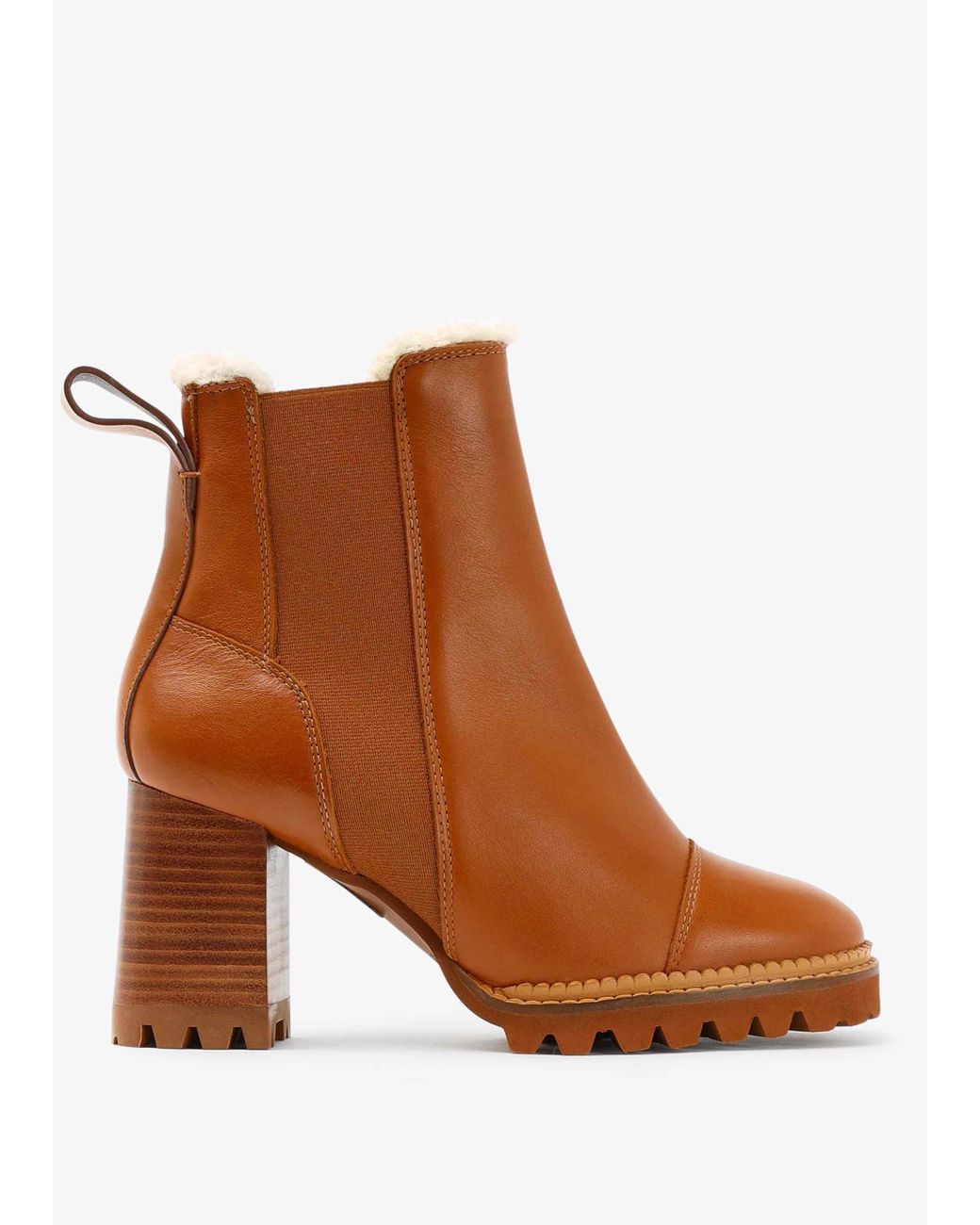 See By Chloé Sbc Mallory Sherling Lined Chelsea Boots , Fabric in Brown ...