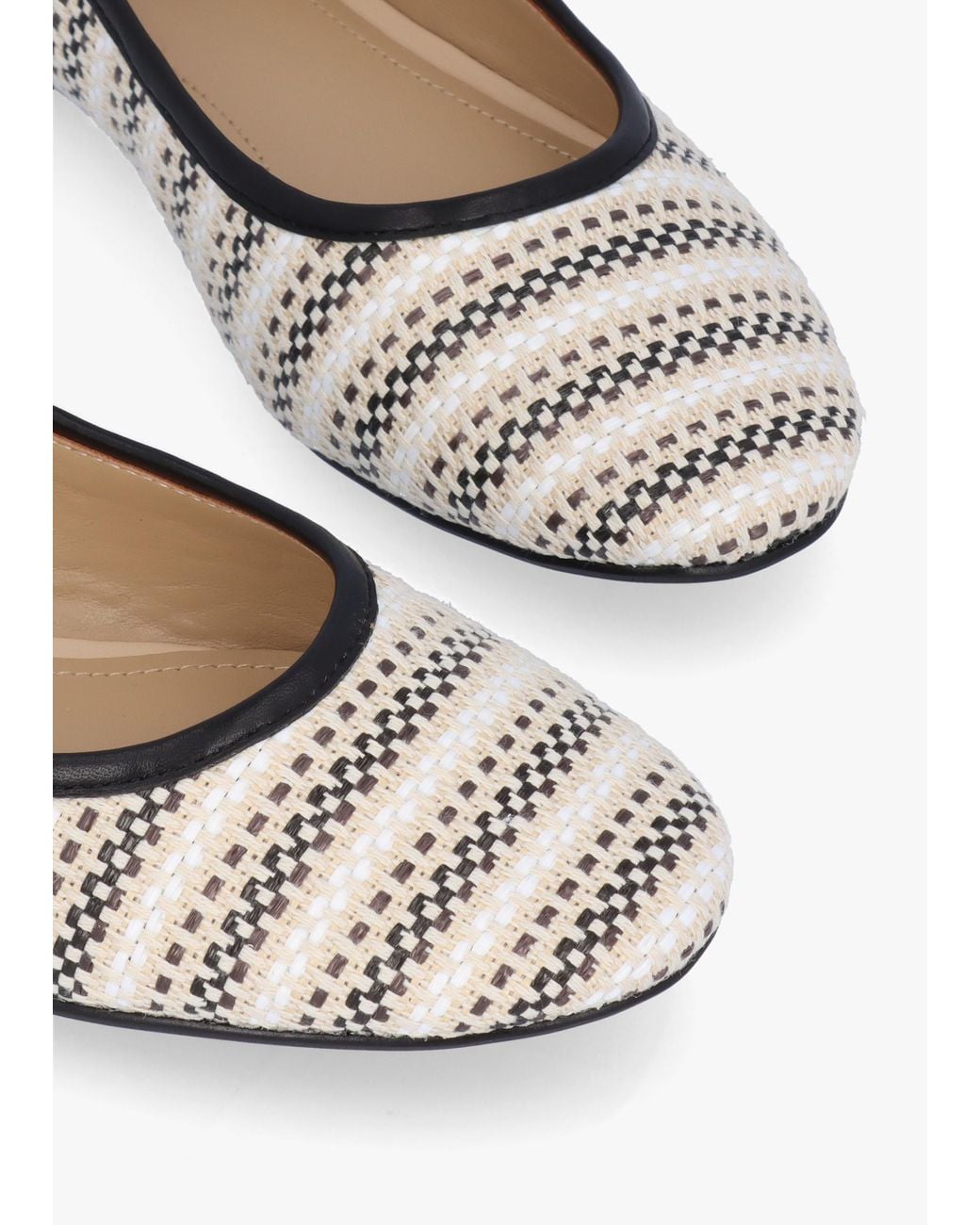 Daniel Sally Beige Textile Woven Ballet Pumps in White | Lyst