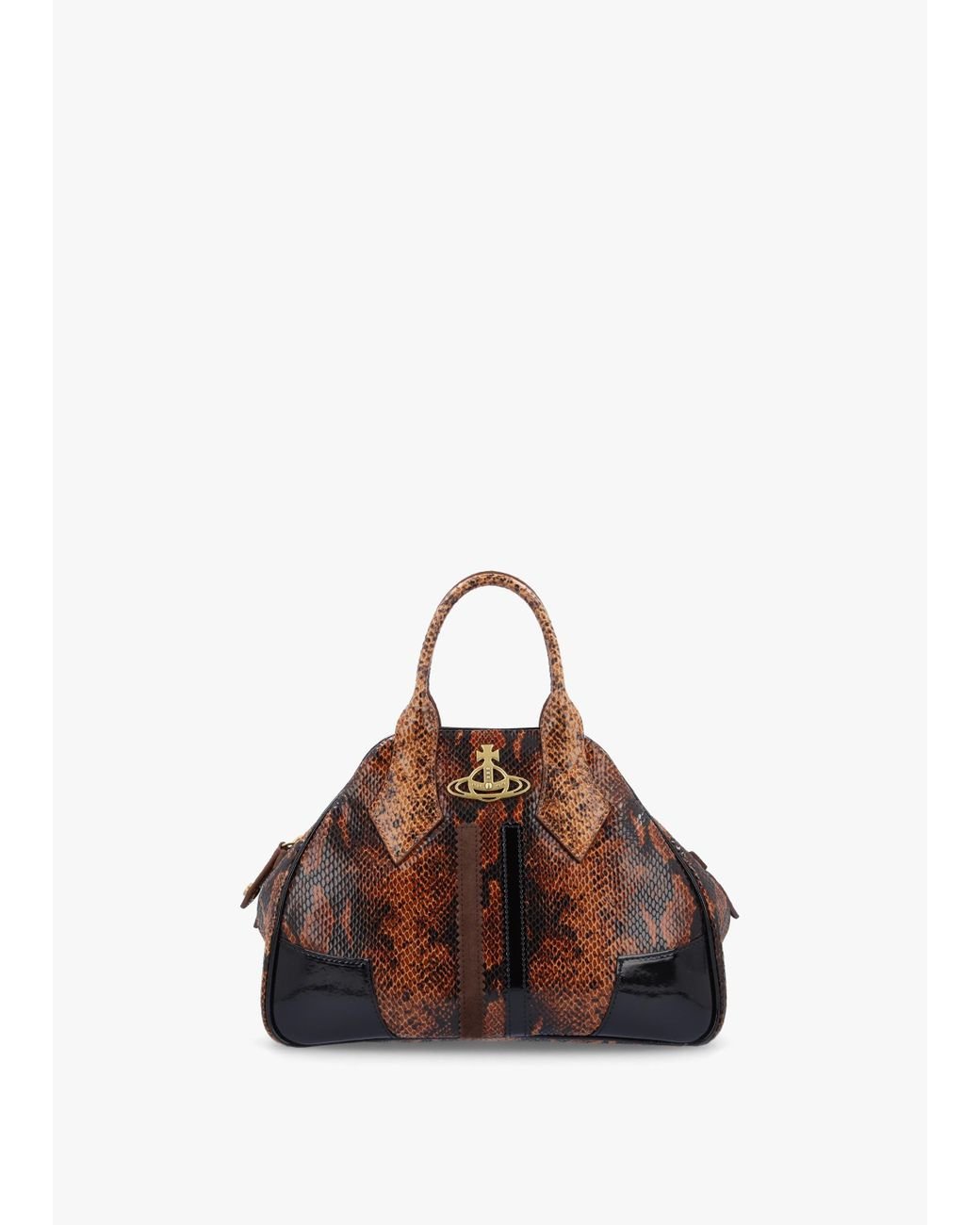 Vivienne Westwood Yasmine Medium Embossed Snake Leather Tote Bag in Brown | Lyst