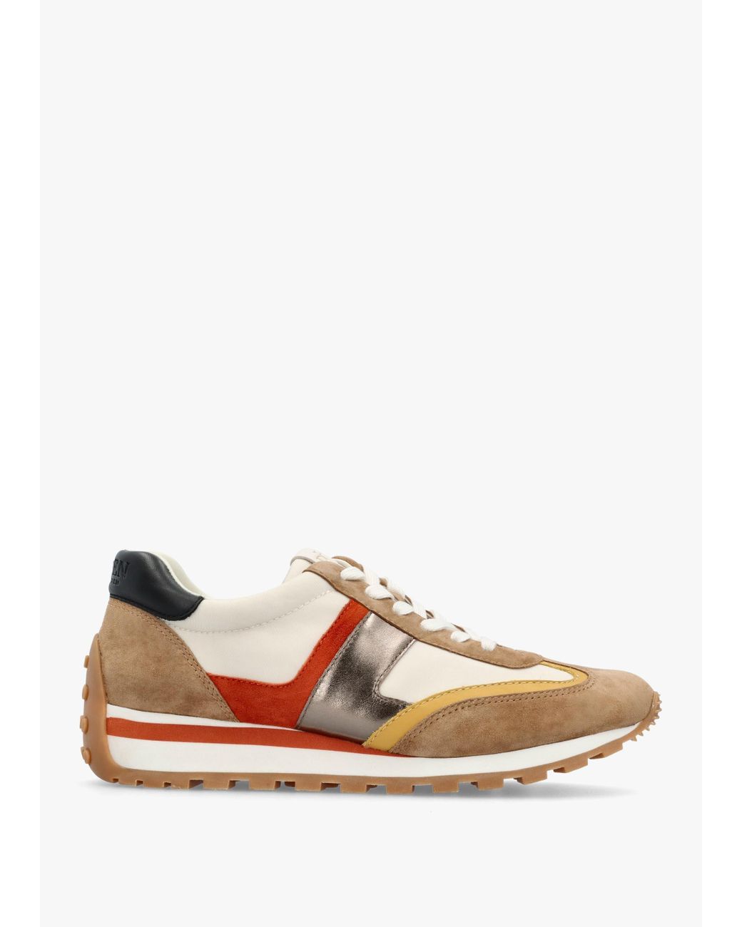 Ralph Lauren Dani Colour Block Soft White Camel Multi Suede Trainers | Lyst