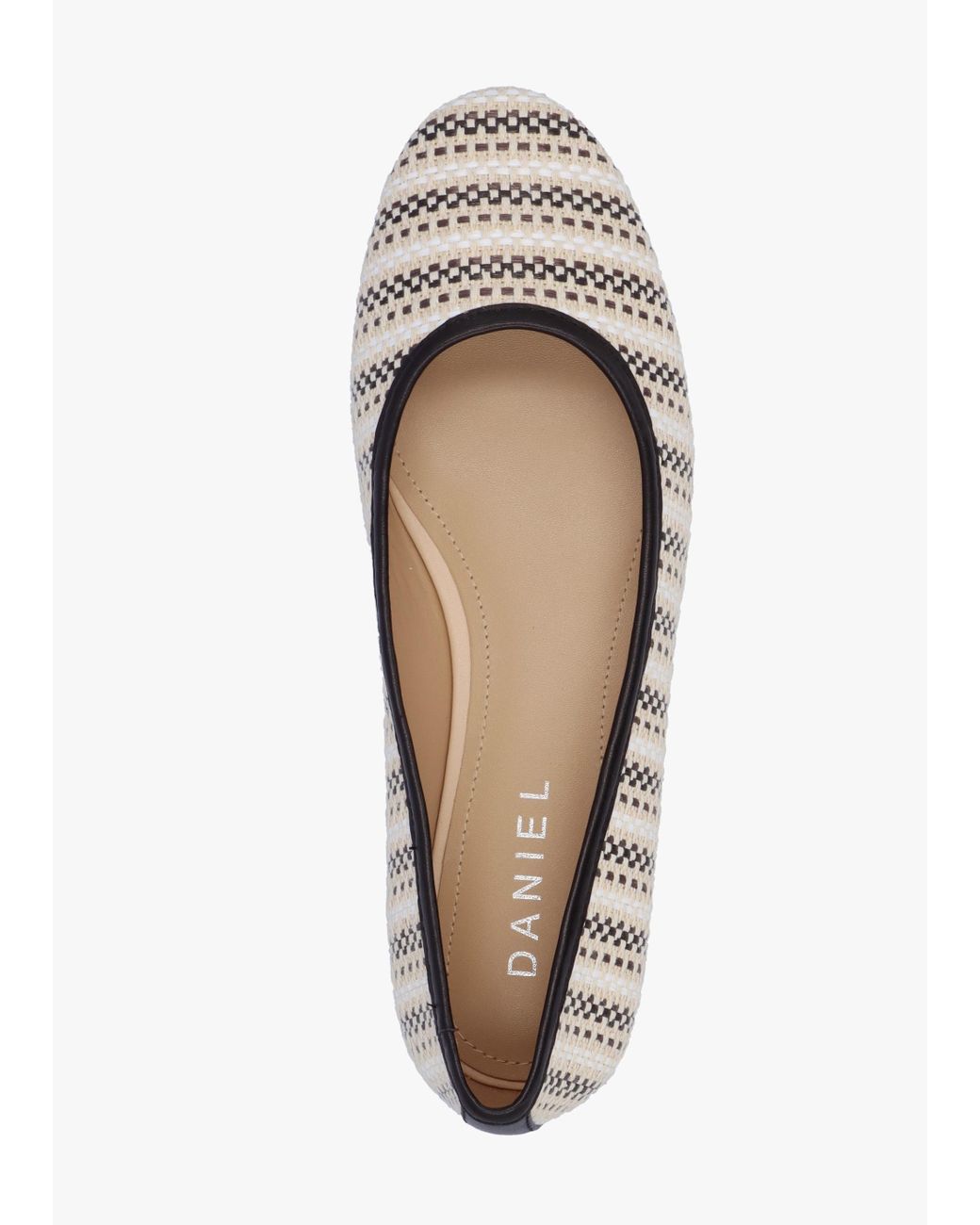 Daniel Sally Beige Textile Woven Ballet Pumps in White | Lyst