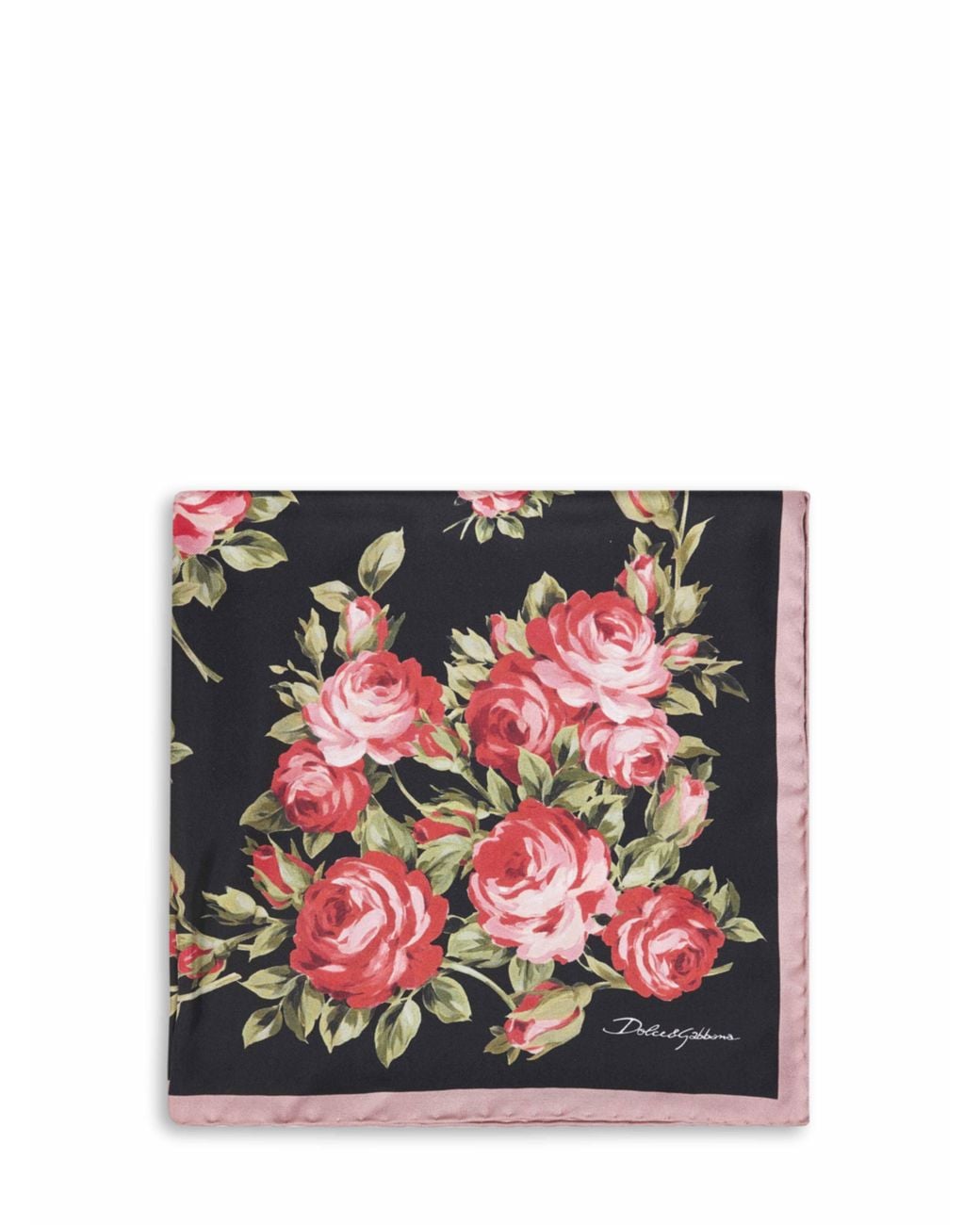 Dolce & Gabbana Rose Bouquet Print Silk Twill Scarf in Red | Lyst UK